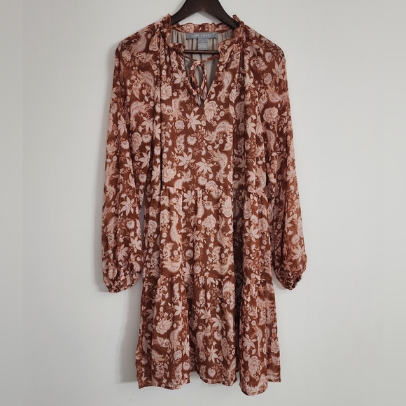 Lark + Grey | Dresses | Lark Grey Womens Brown Floral Paisley Boho ...